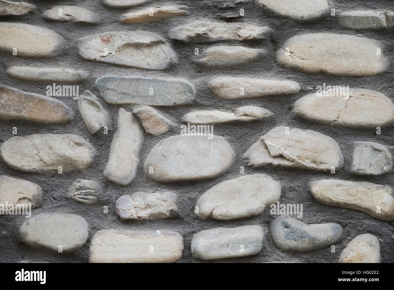 Wall made with big stones and concrete. Horizontal texture shot Stock ...