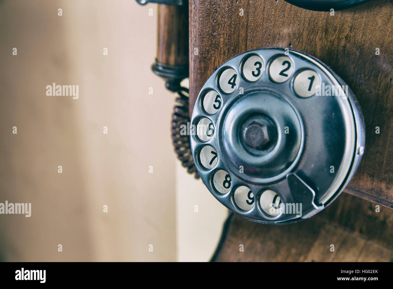 Close-up retro phone dial-plate. Horizontal indoors shot Stock Photo ...