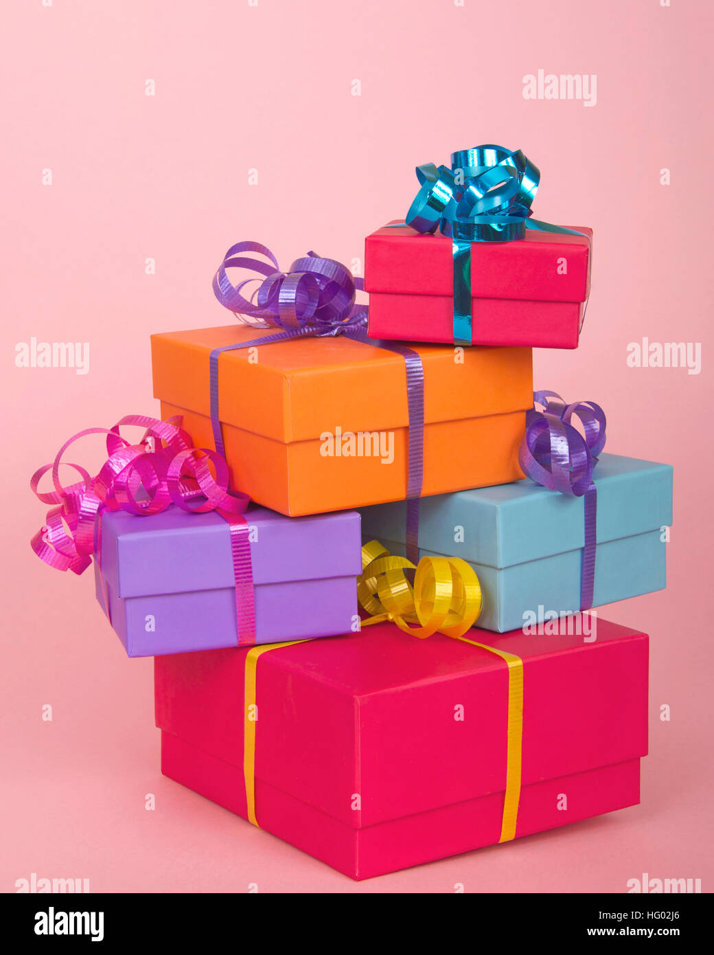 Blue presents stacked hi-res stock photography and images - Alamy