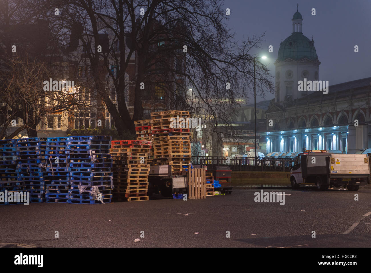 Early morning at Smithfield meat market, London, England, December 2016 ...