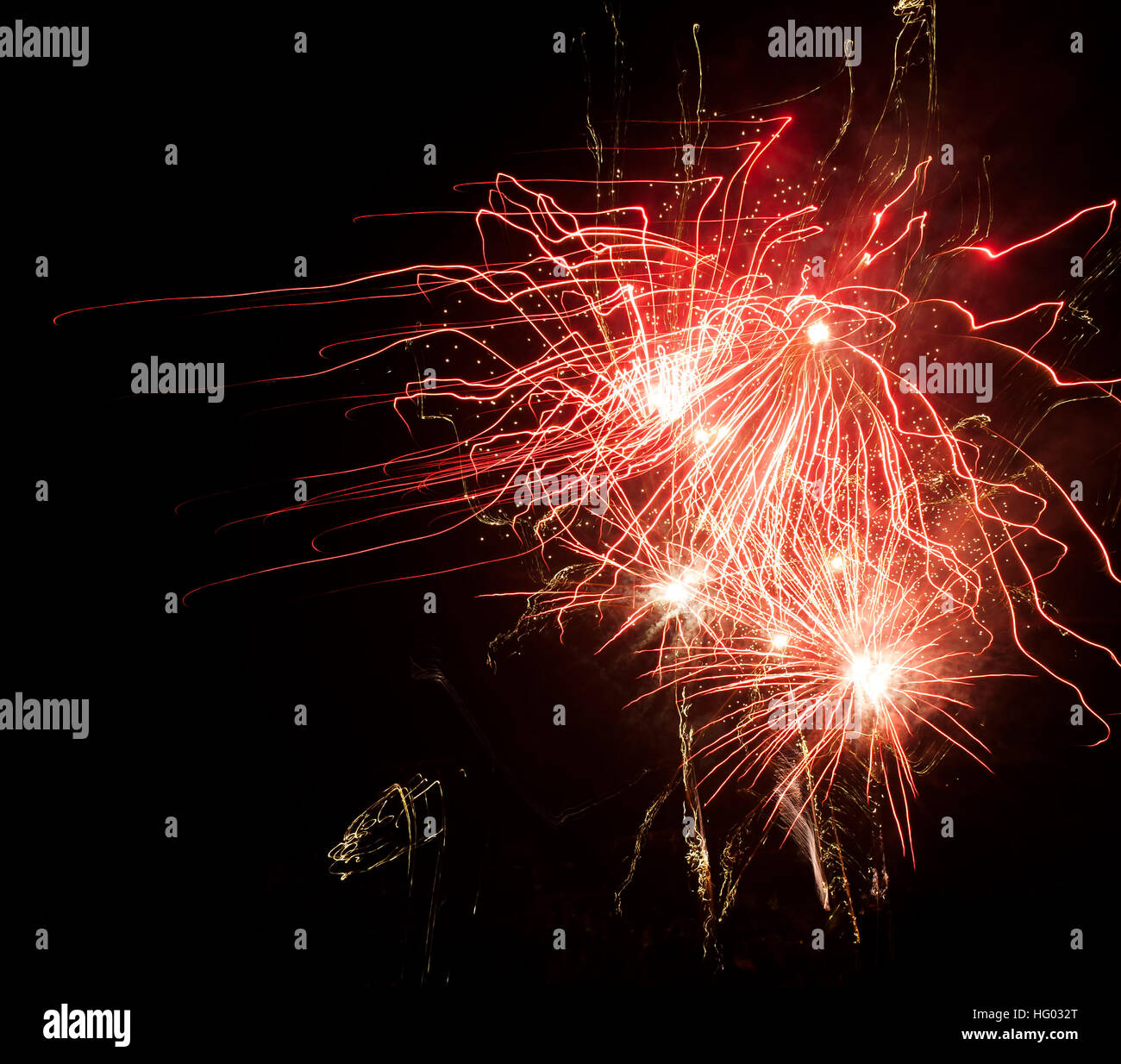 Abstract lines with fireworks explosion Stock Photo - Alamy