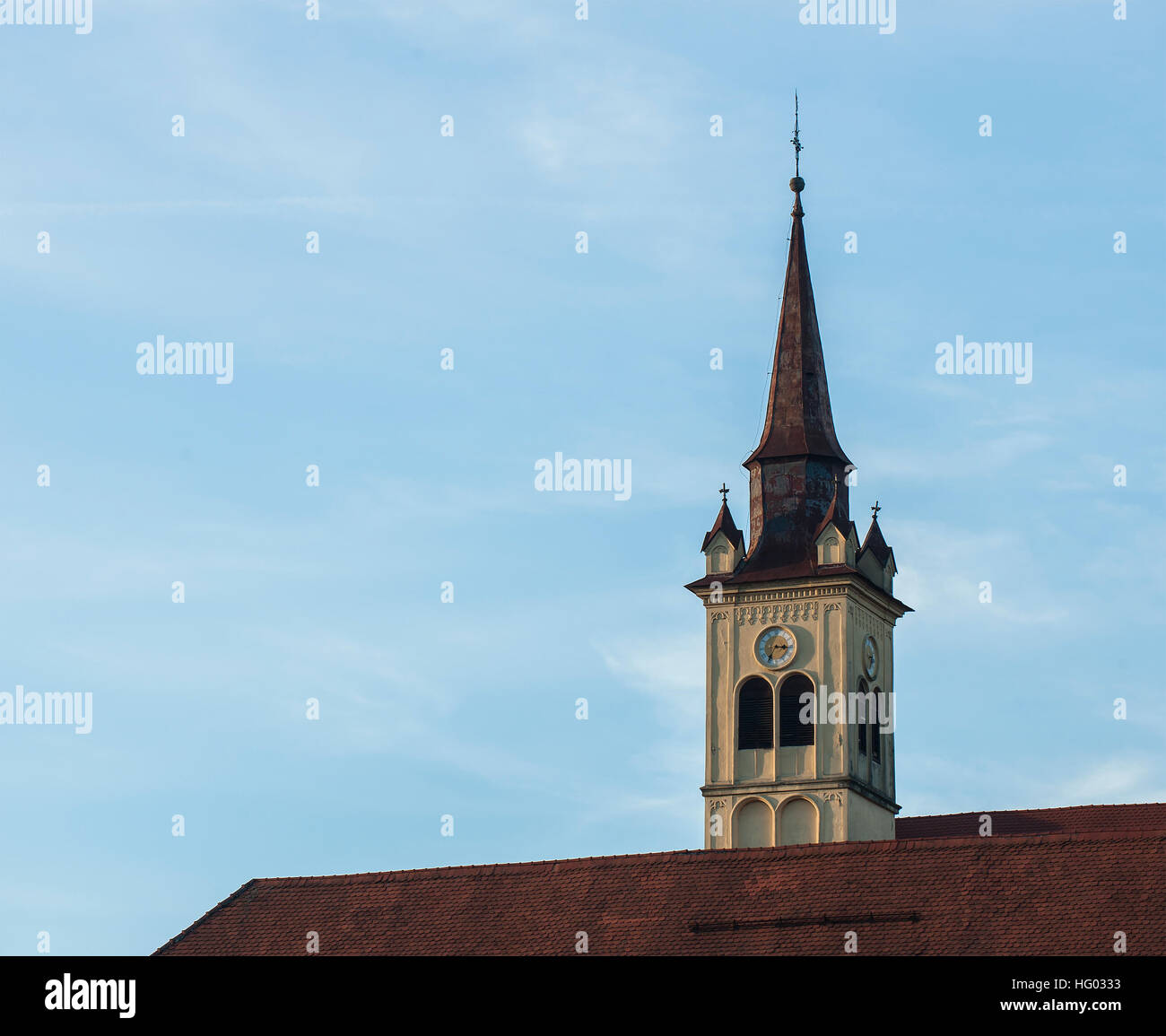 Christian church top in late afternoon Stock Photo - Alamy