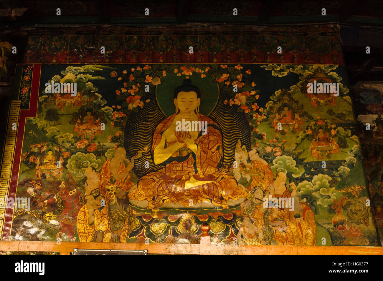 Lhasa, Tibet - the view in Jokhang Temple, the holy temple in Lhasa in ...