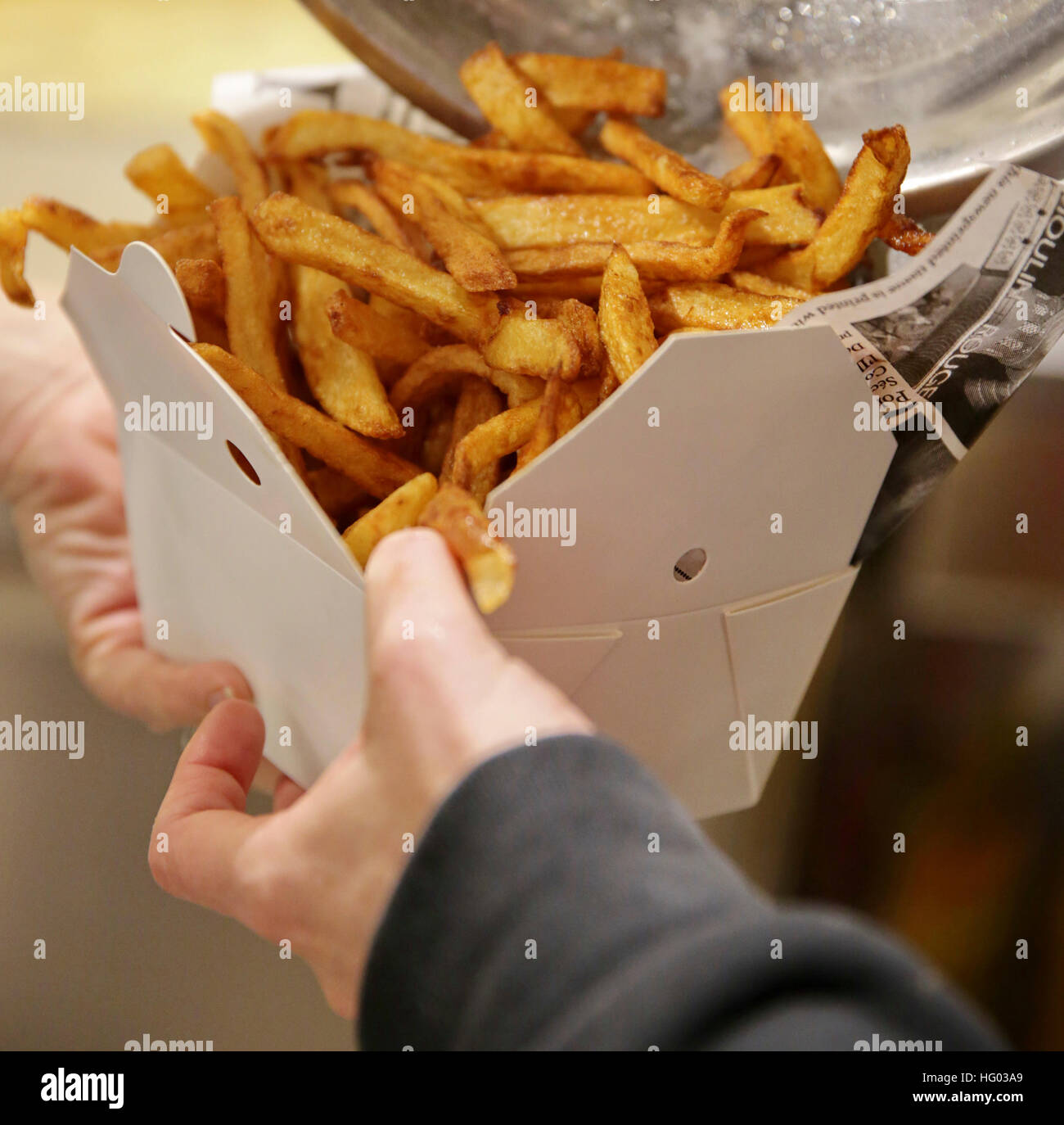 Potato Chips Take away fast food Stock Photo - Alamy