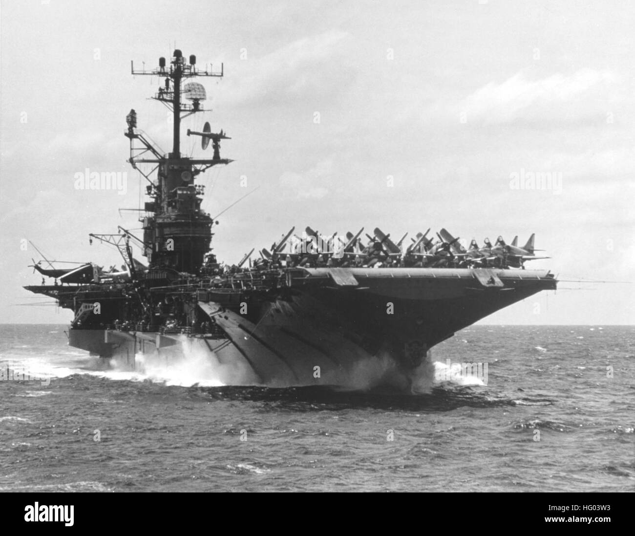 The aircraft carrier USS Intrepid (CV-11) participated in carrier-based ...