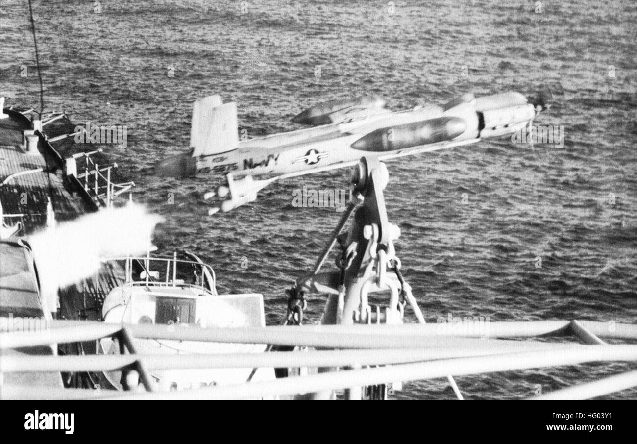 USS Boston (CAG-1) launches KDB-1 drone c1962 Stock Photo - Alamy