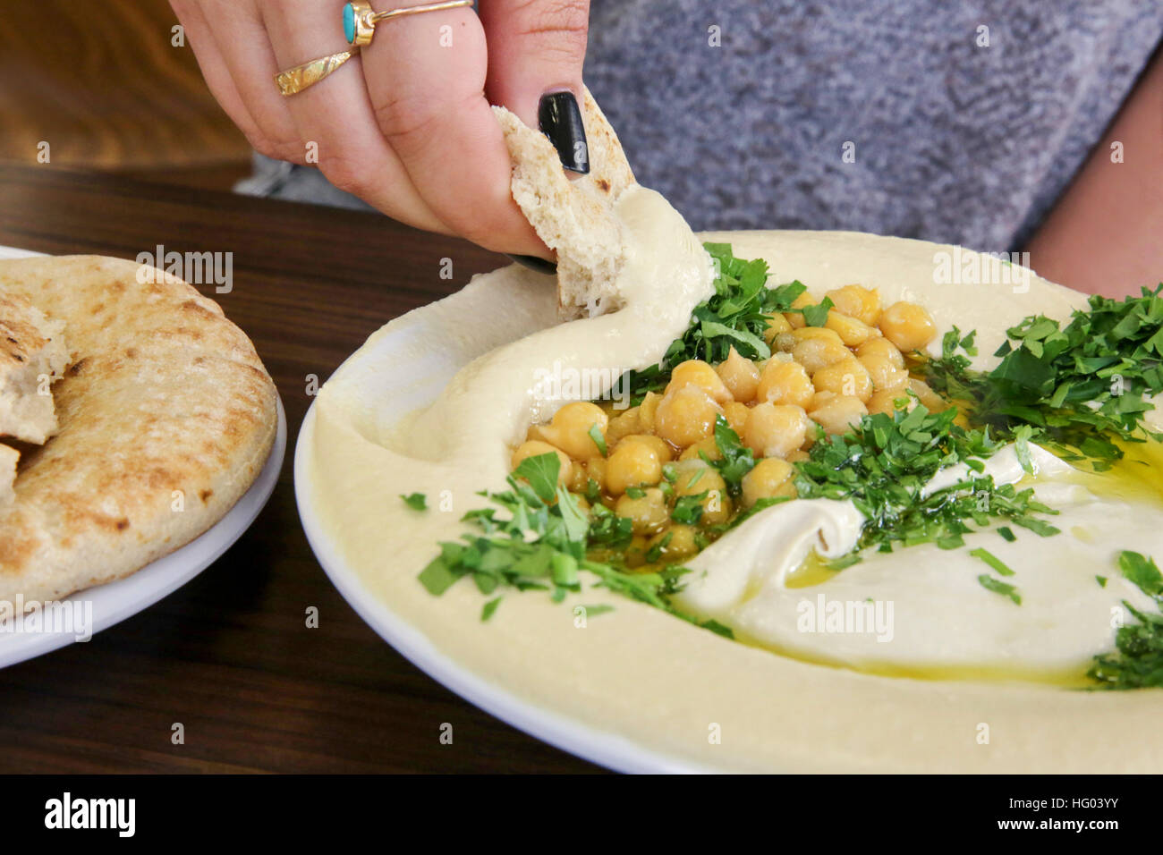 Humous bowl vegetable hi-res stock photography and images - Alamy