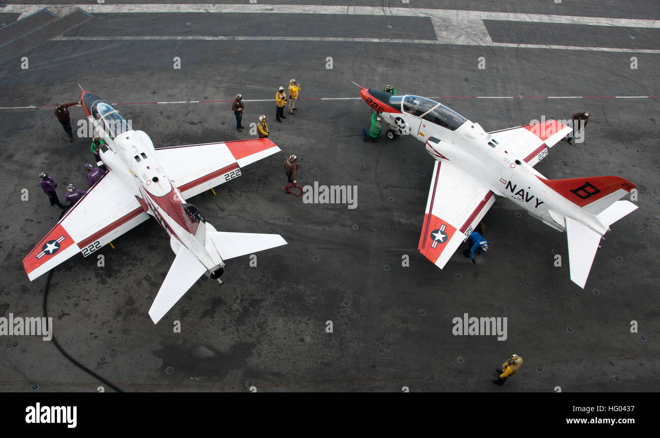 ATLANTIC OCEAN (Aug. 30, 2016) A T-45C Goshawk attached to the "Golden ...