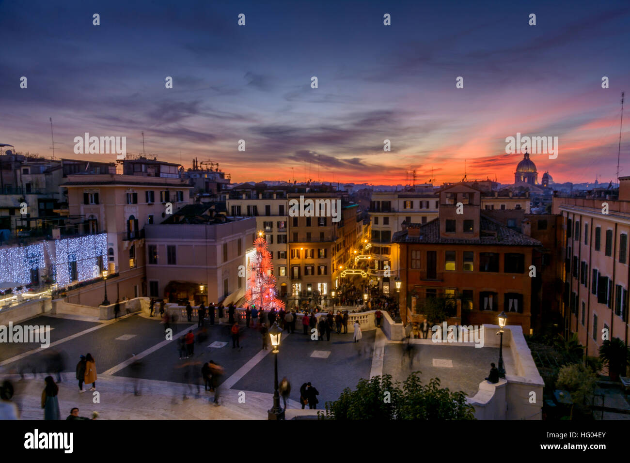 Spanish steps rome sunset hi-res stock photography and images - Alamy