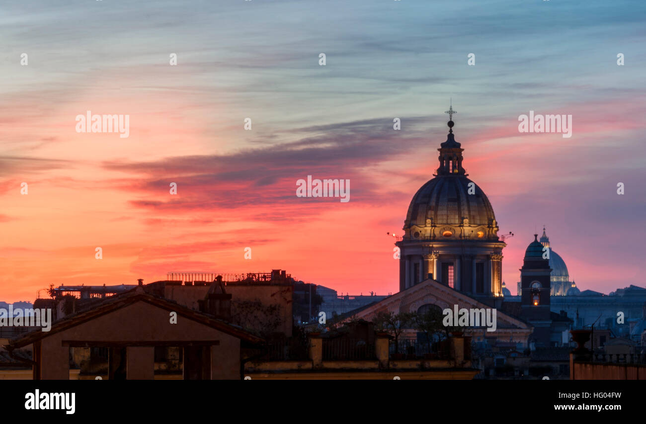 Spanish steps rome sunset hi-res stock photography and images - Alamy