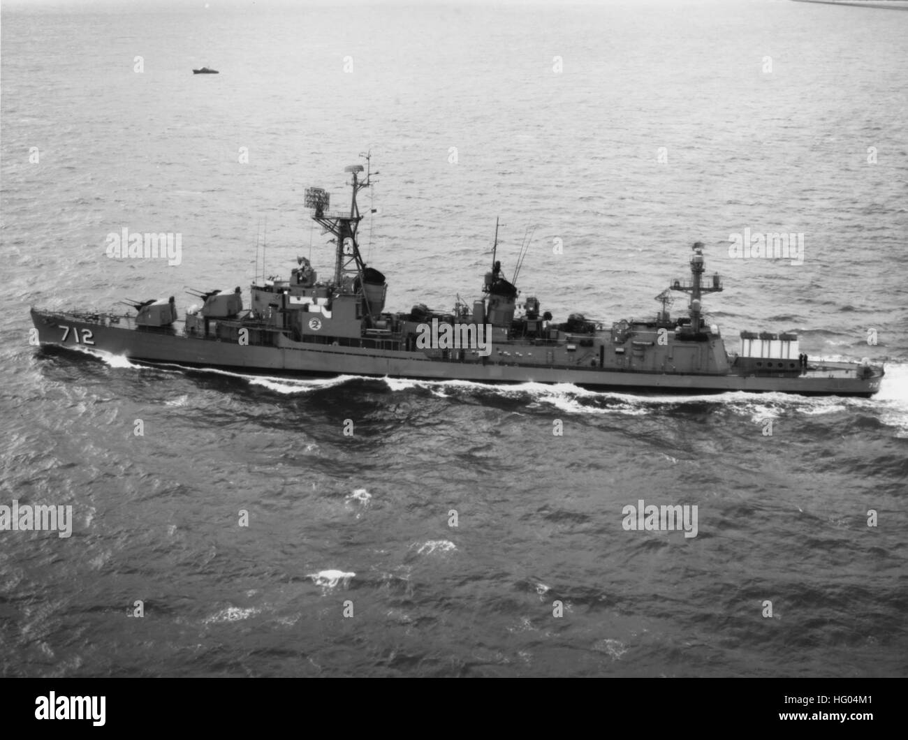 Destroyer USS Gyatt (DD-712) operates underway in Hampton Roads during ...