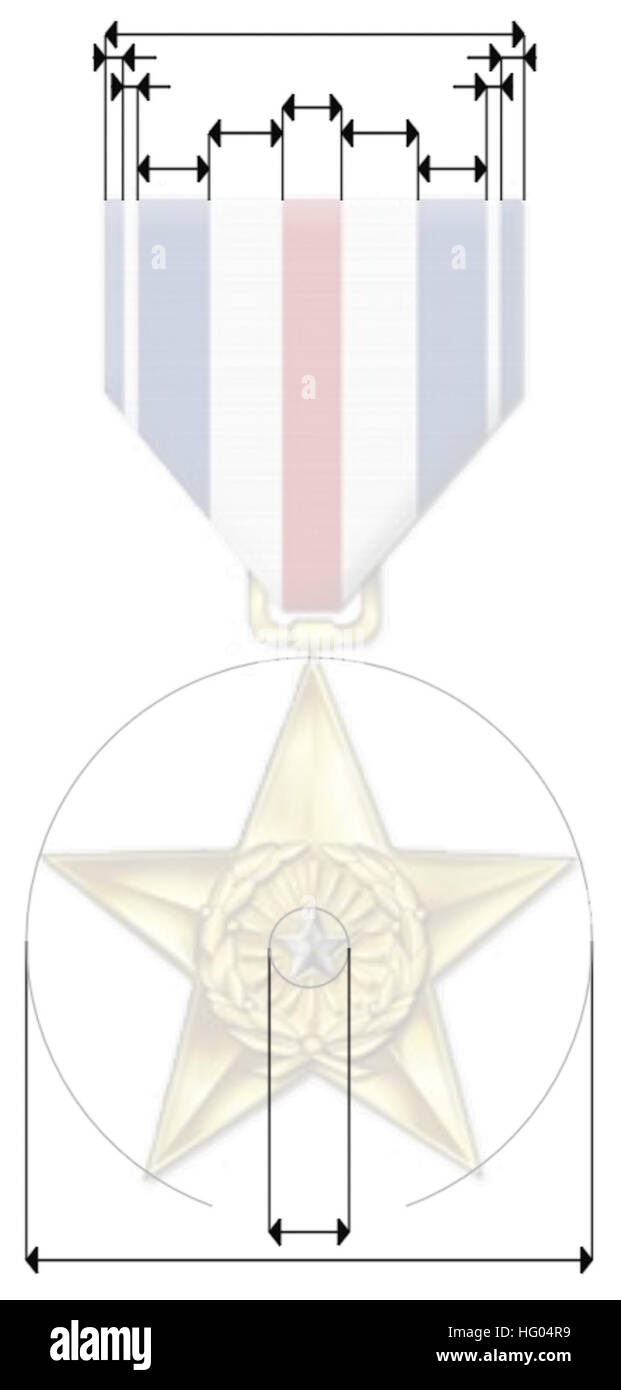Silver Star medal avec dimensions Stock Photo - Alamy