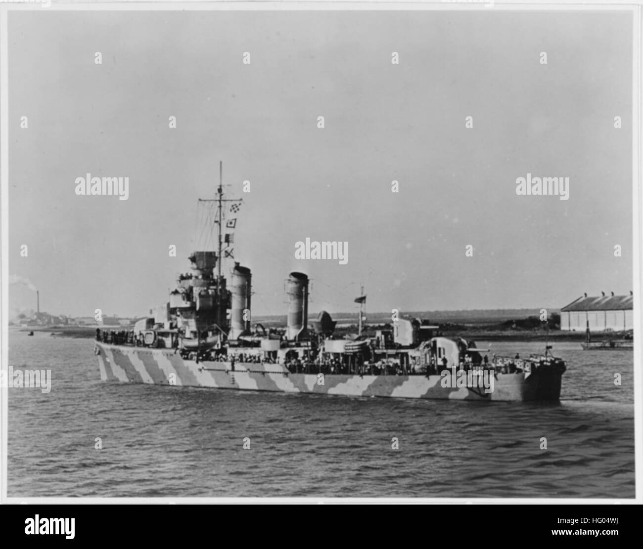 USS Hobson (DD-464), a Gleaves-class destroyer, is documented in naval ...
