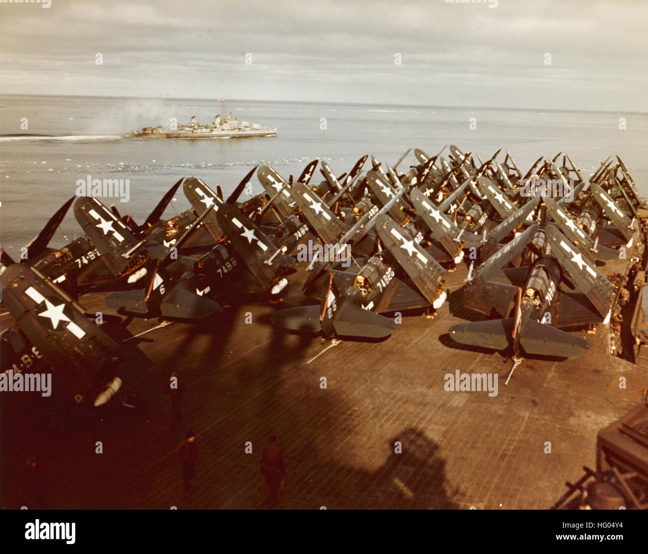 USS Midway (CVB-41) during Operation Frostbite, March 1946 Stock Photo ...