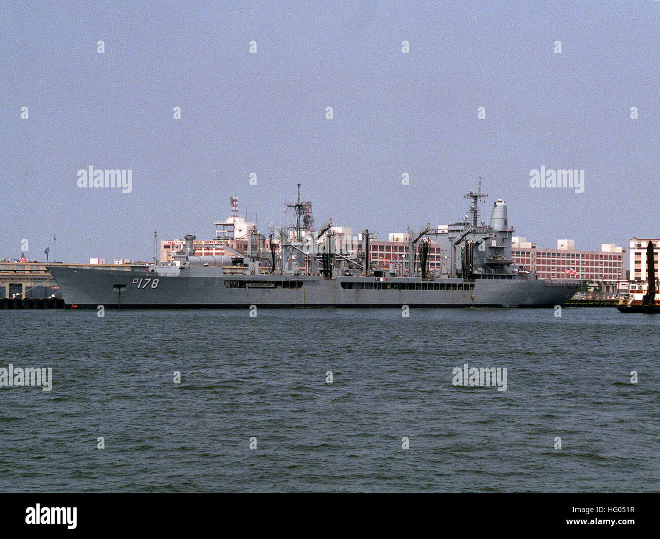 USS Monongahela (AO-178) moored at Naval Station Norfolk on 4 July 1993 ...