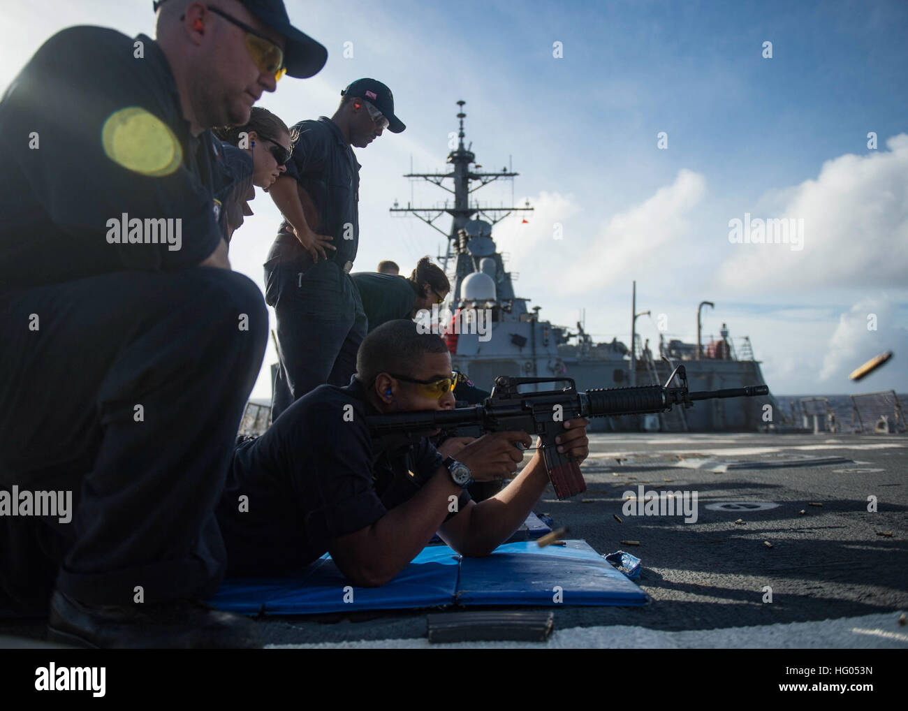 161107-N-GP524-271 ATLANTIC OCEAN (Nov. 7, 2016) Sailors assigned to ...