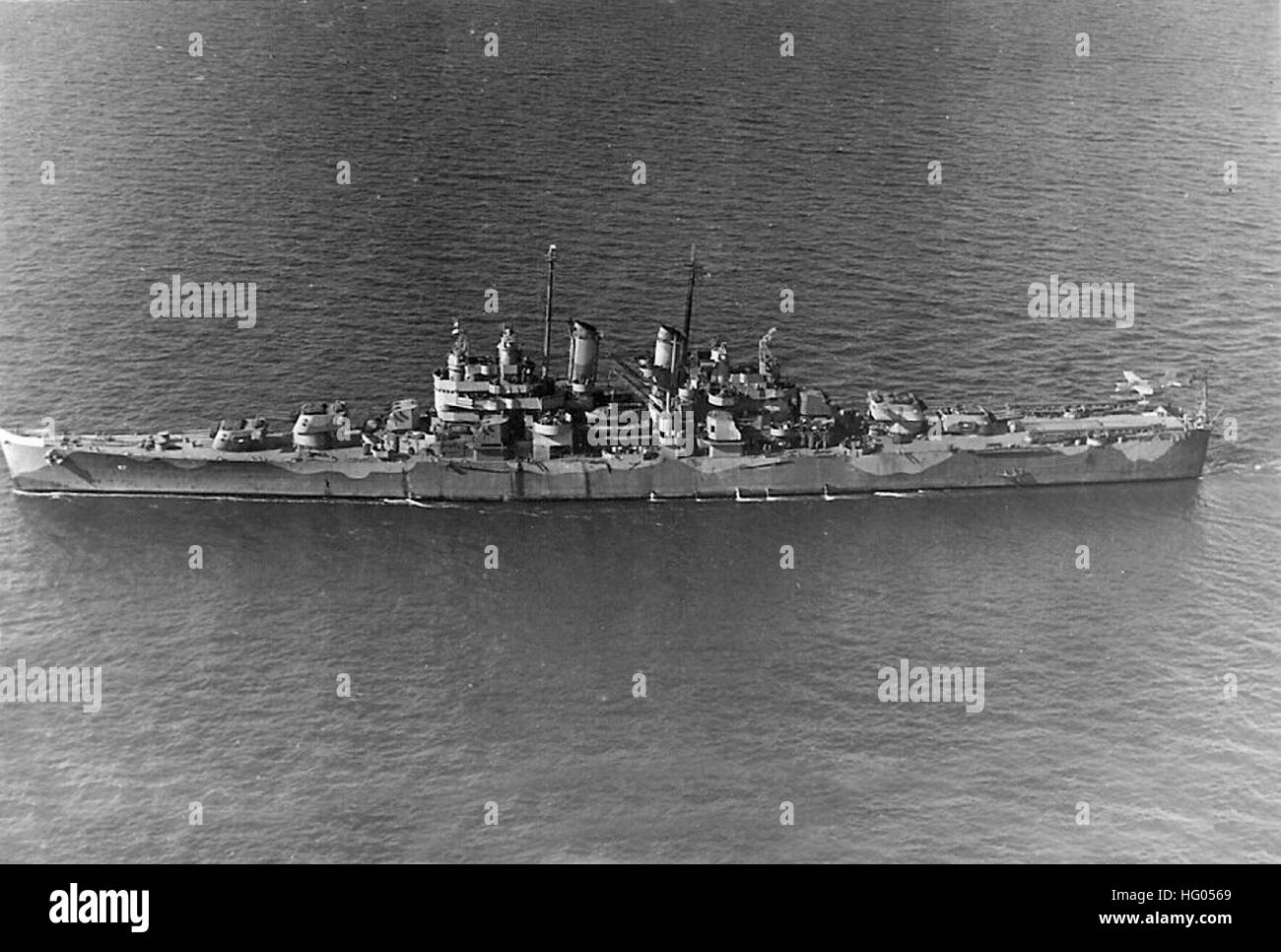 USS Montpelier (CL-57) underway, circa in late 1942 Stock Photo - Alamy