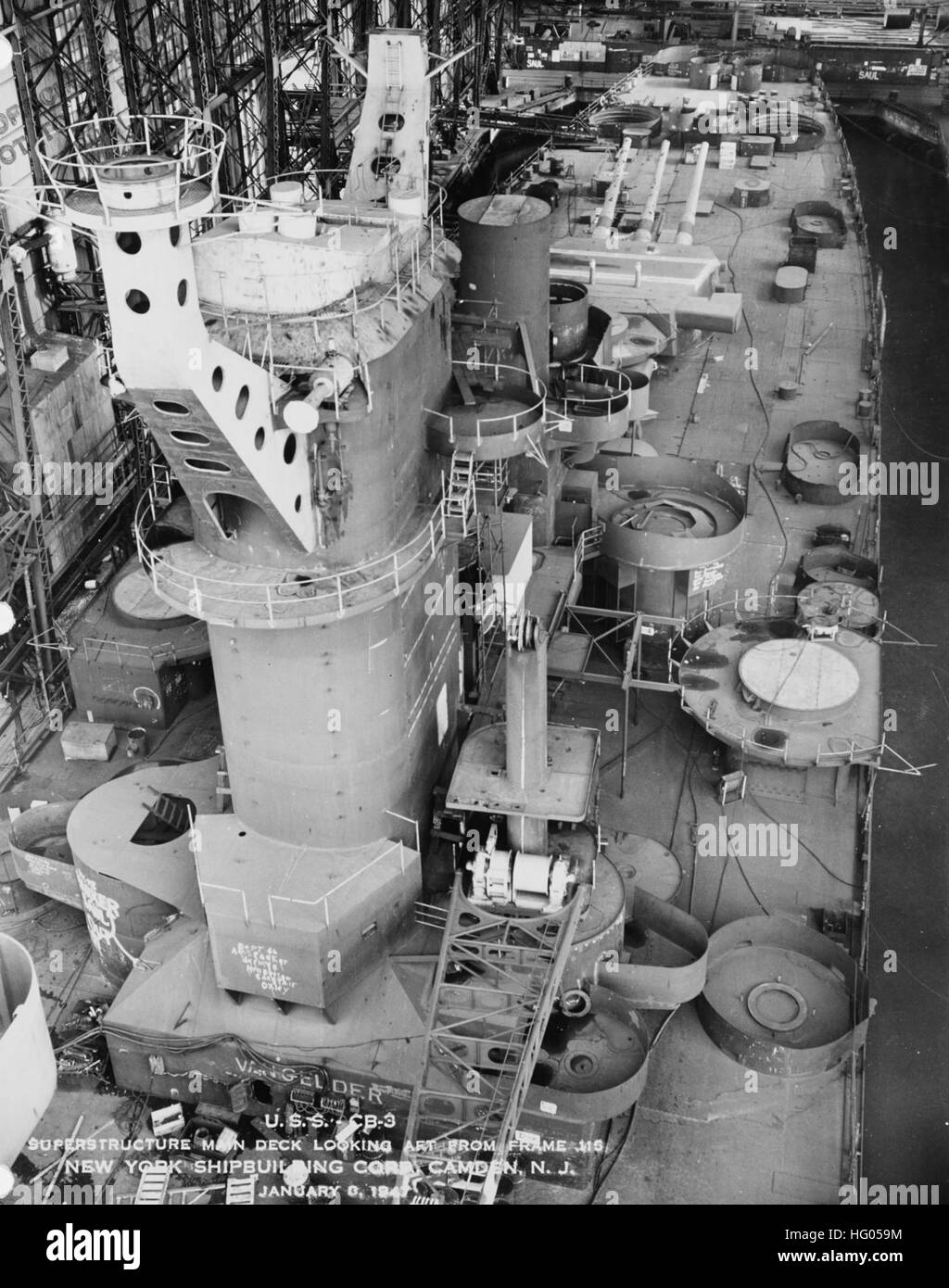 USS Hawaii stack area Stock Photo - Alamy