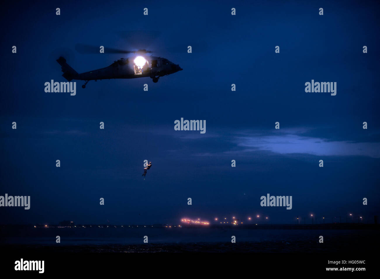 Rescue Helicopter At Sea At Night High Resolution Stock Photography and ...