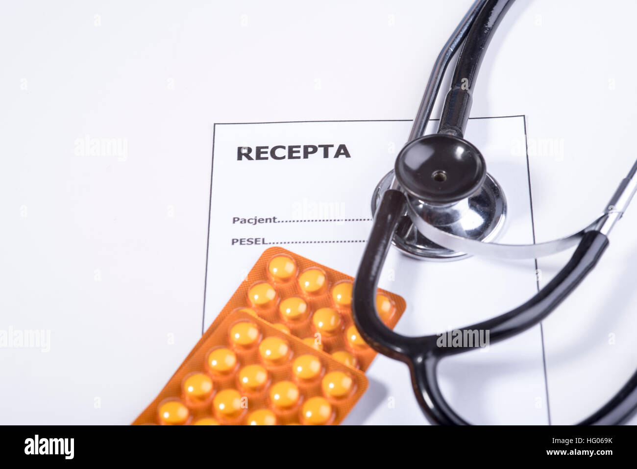Polish doctors prescription Stock Photo - Alamy