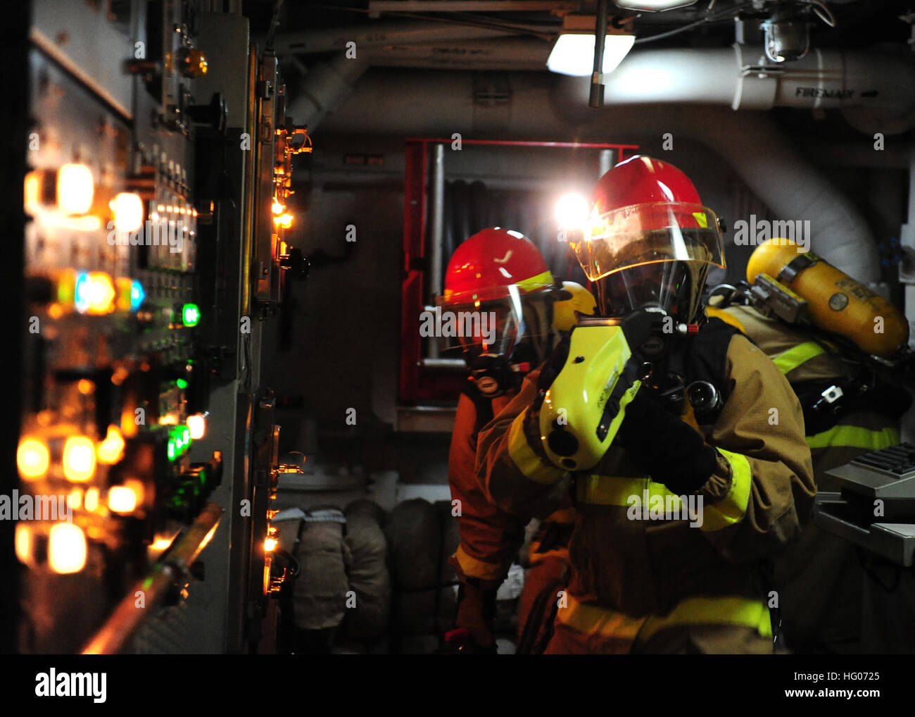 Engine room fire drill hi-res stock photography and images - Alamy