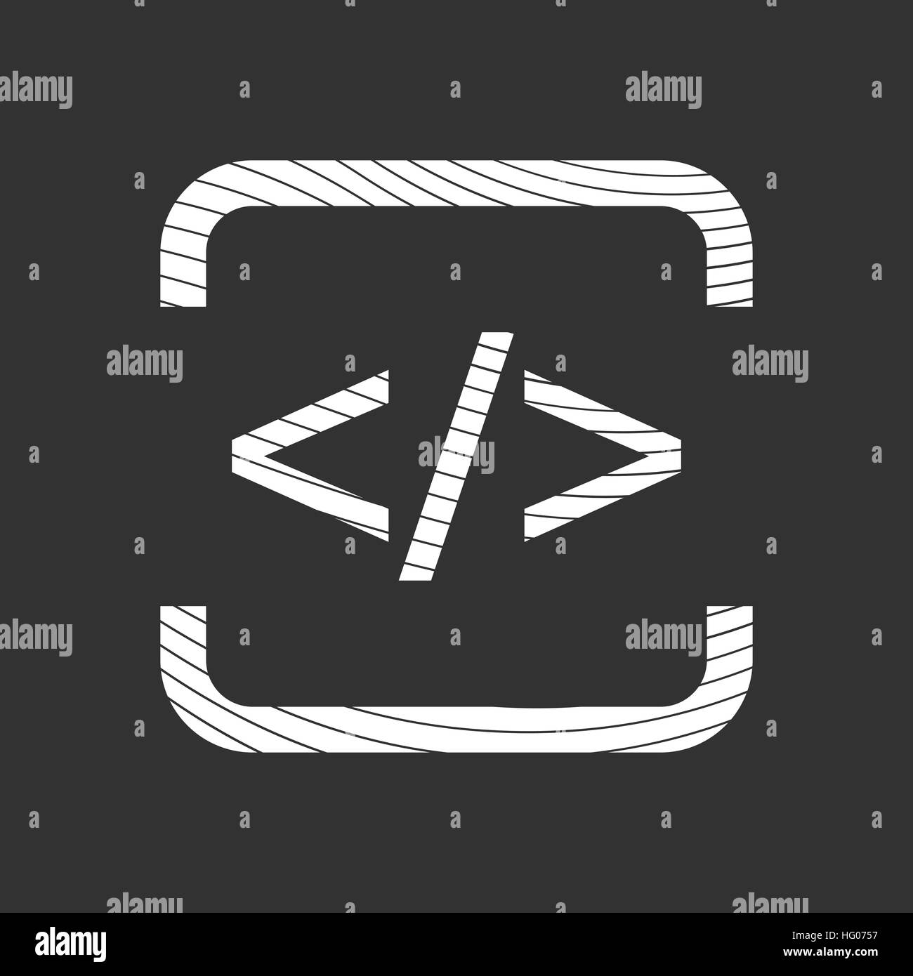 development html flat icon on black background Stock Vector Image & Art ...