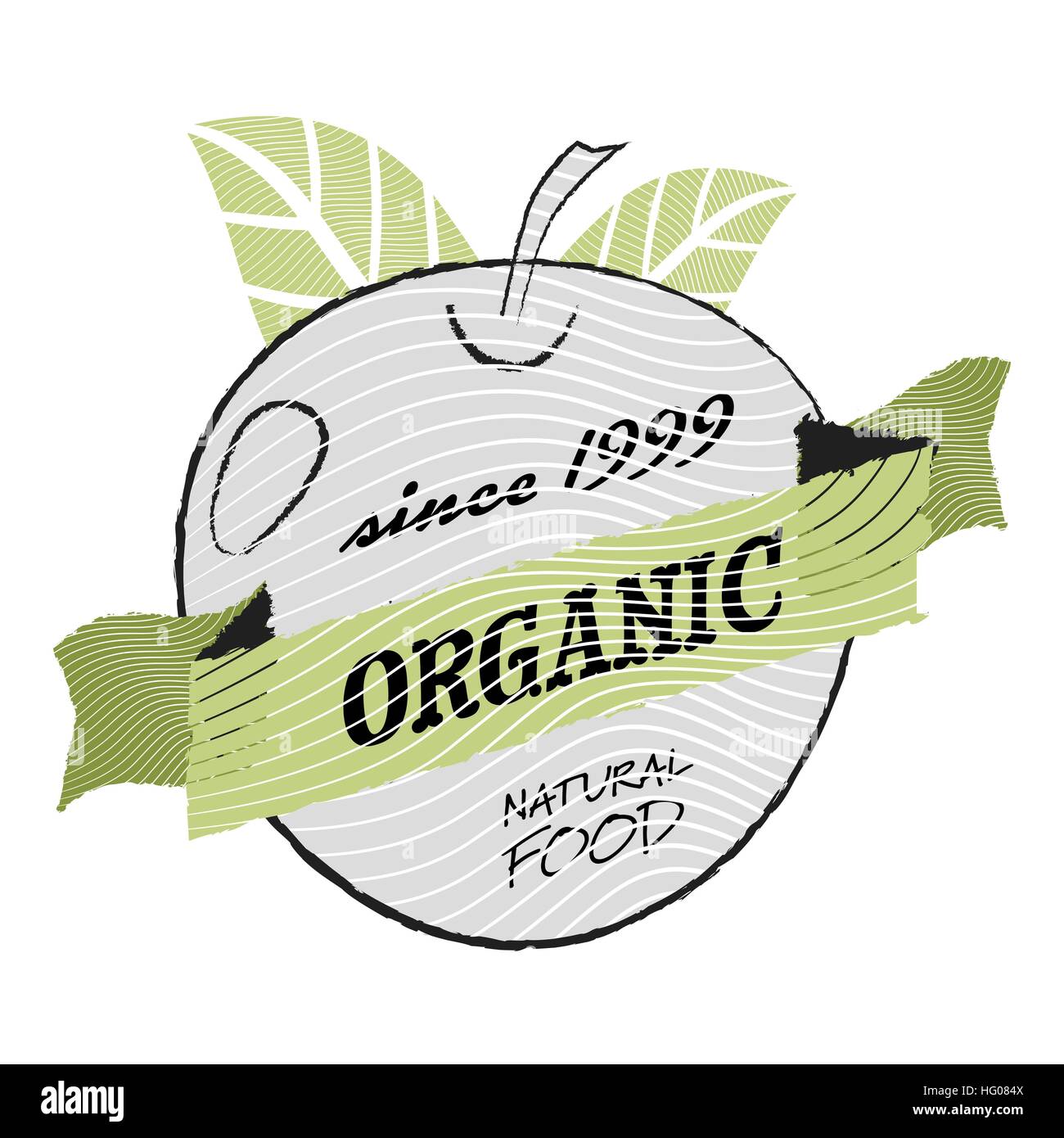 Engraved organic food icon Stock Vector Images - Alamy