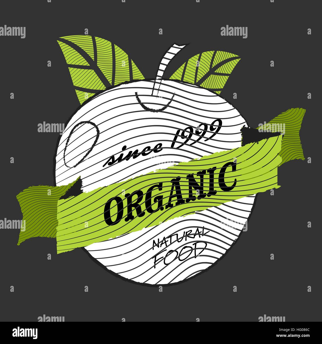 Engraved organic food icon Stock Vector Images - Alamy