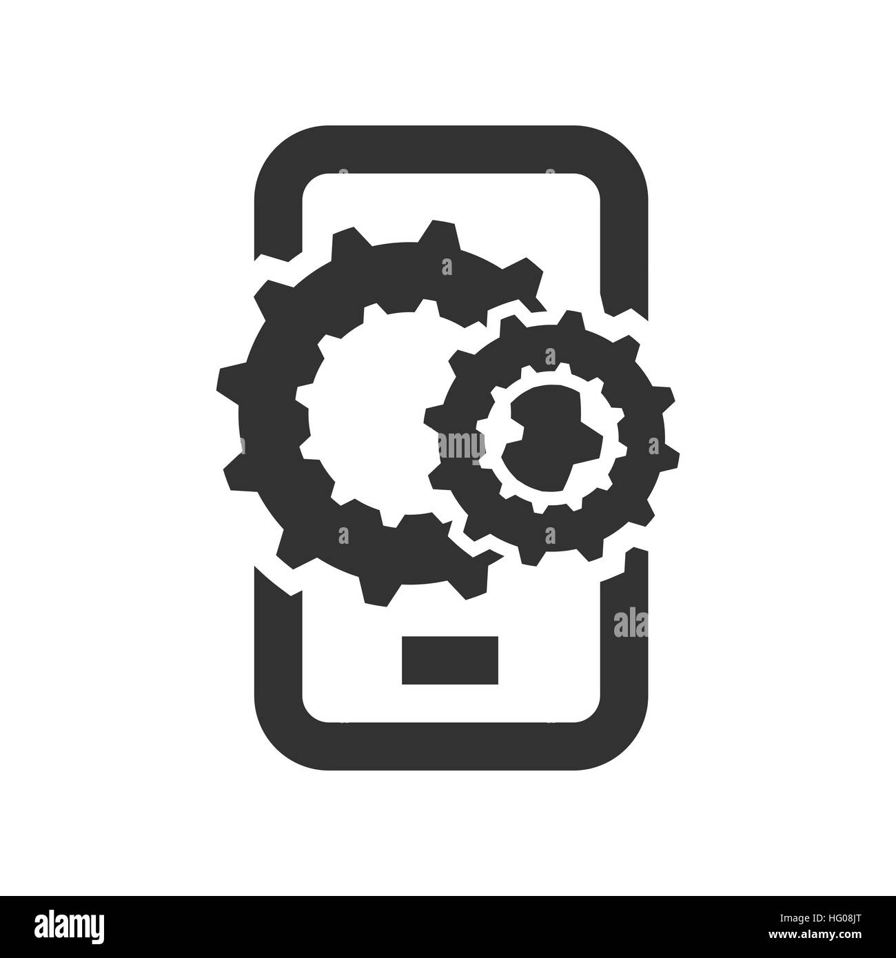 phone with gears on a white background Stock Vector Image & Art - Alamy