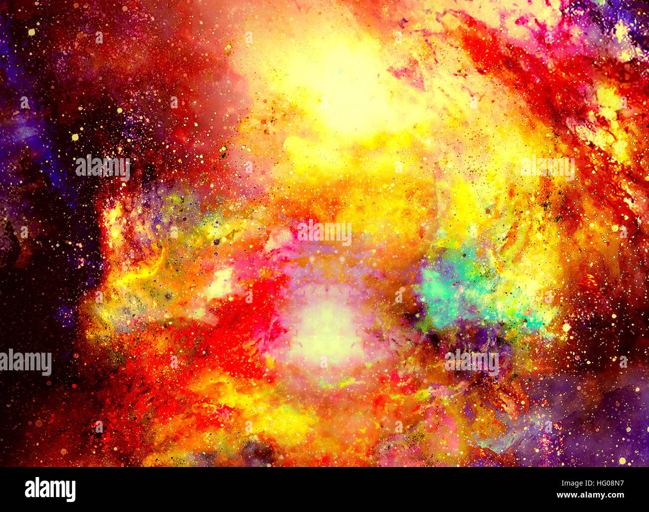 Cosmic space and stars, color cosmic abstract background. Fire effect in space Stock Photo - Alamy
