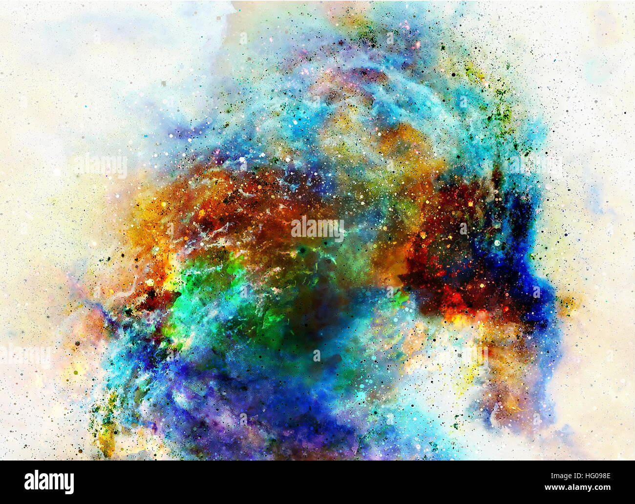 Nebula, Cosmic space and stars, blue cosmic abstract background Stock ...