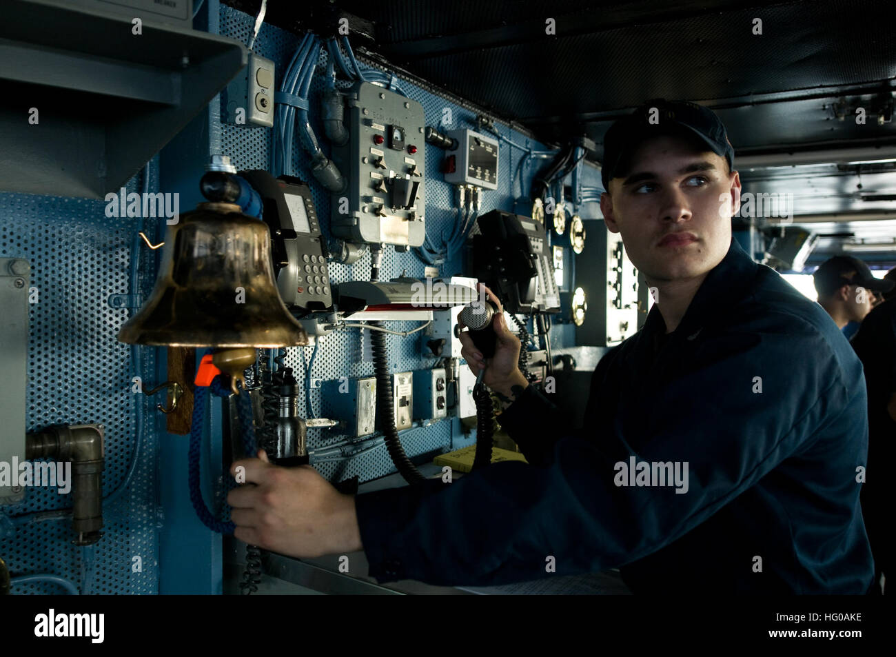 A Boatswain’s Mate aboard the Nimitz-class aircraft carrier USS Carl ...