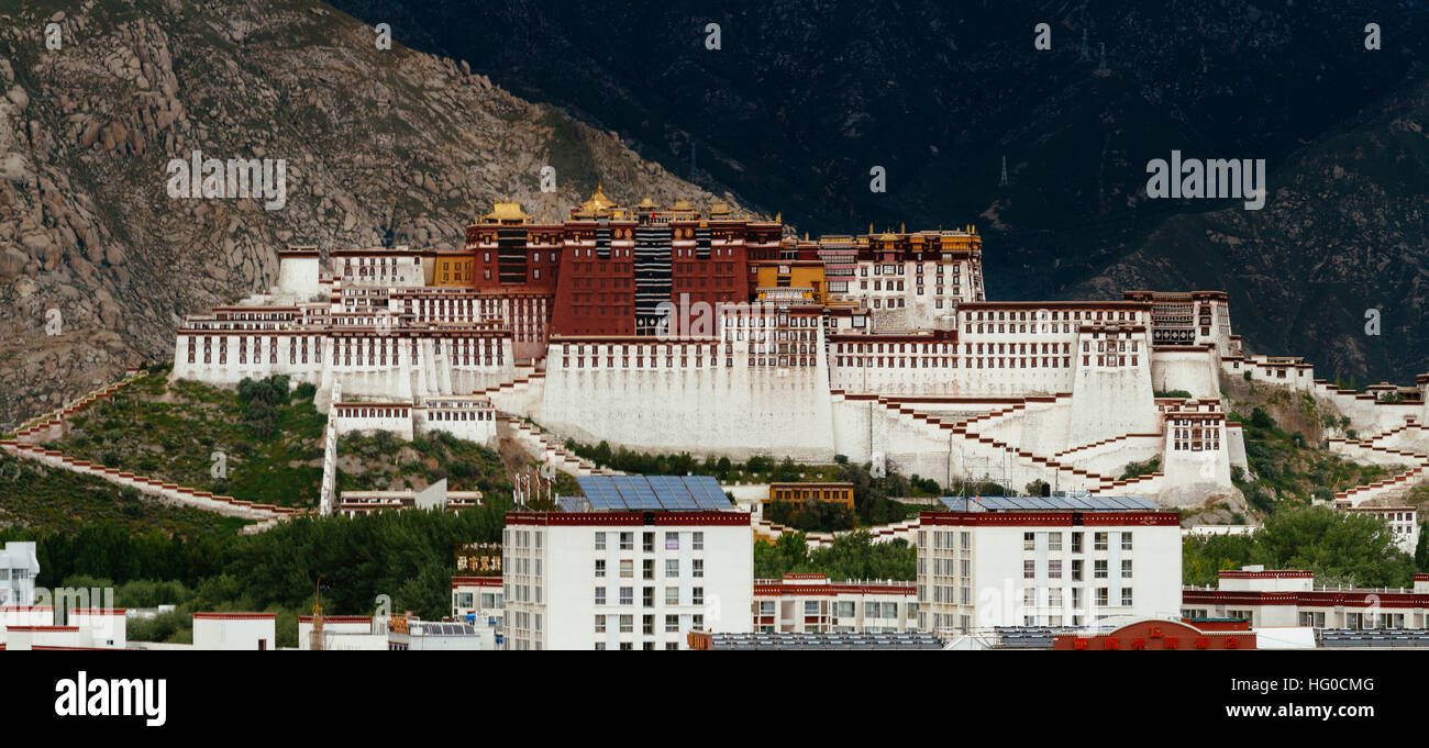 Lhasa, Tibet, China - The view of Potala Palace with Lhasa City in the ...