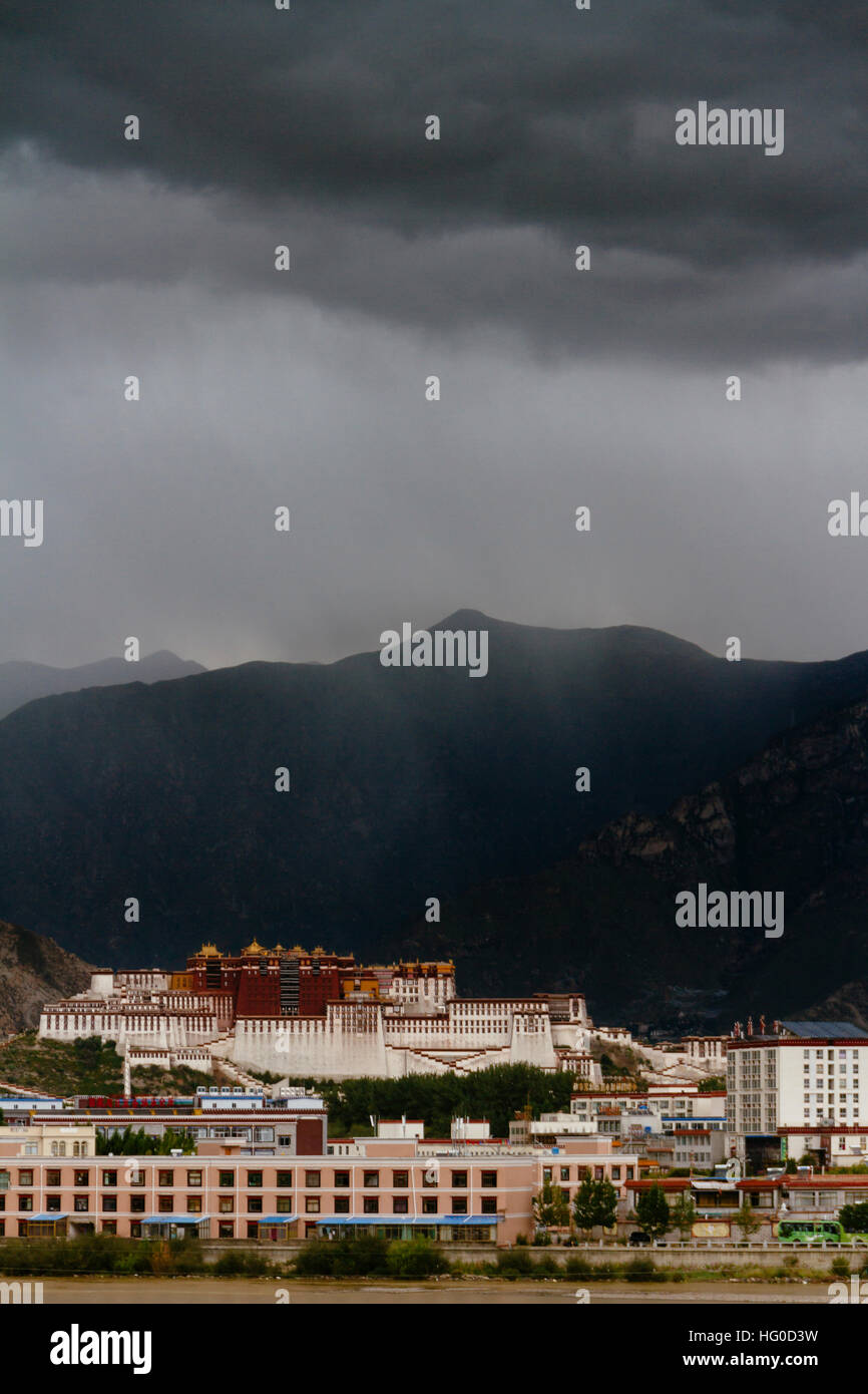 Lhasa, Tibet, China - The view of Potala Palace with Lhasa City in the ...