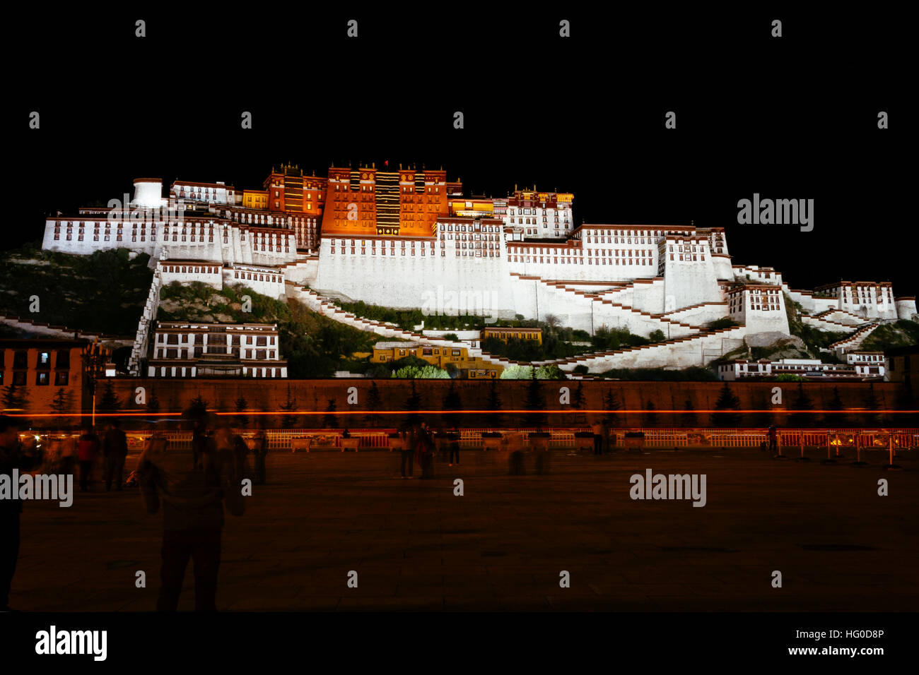 Potala palace and lhasa night view hi-res stock photography and images ...