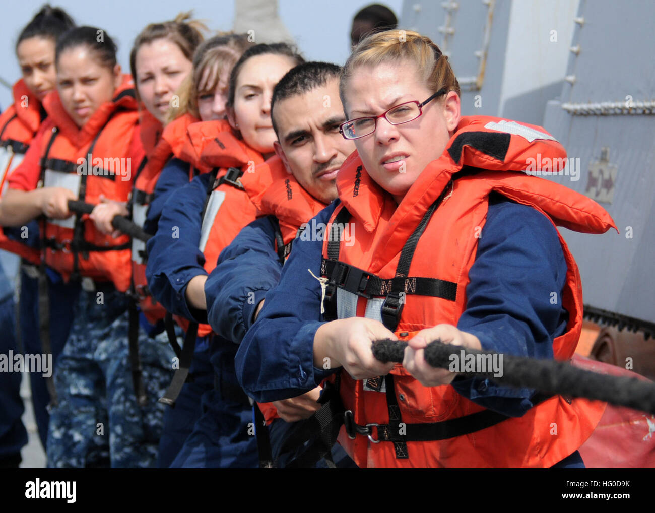 120124-N-ZF681-212 ARABIAN SEA (Jan. 24, 2012) Sailors assigned to the ...