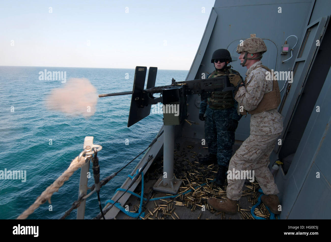 120206-N-PB383-301 ARABIAN GULF (Feb. 6, 2012) A Marine fires a .50 ...
