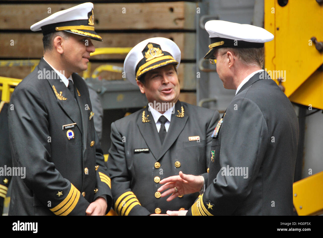 Vice Adm. Frank C. Pandolfe (right), Commander, U.S. 6th Fleet, and ...