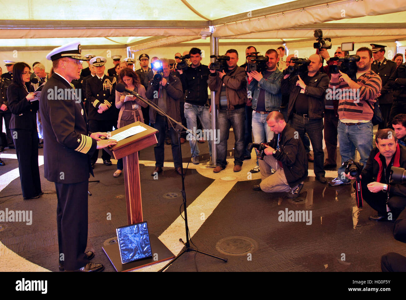 Vice Adm. Frank C. Pandolfe (left), Commander, U.S. 6th Fleet, and ...
