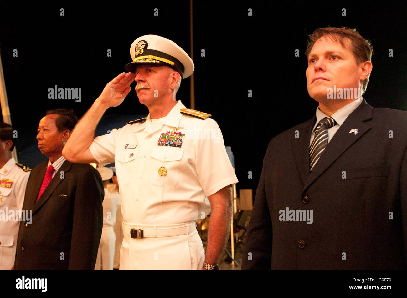 From left, retired Royal Cambodian Army Gen. Tea Banh, the Cambodian ...
