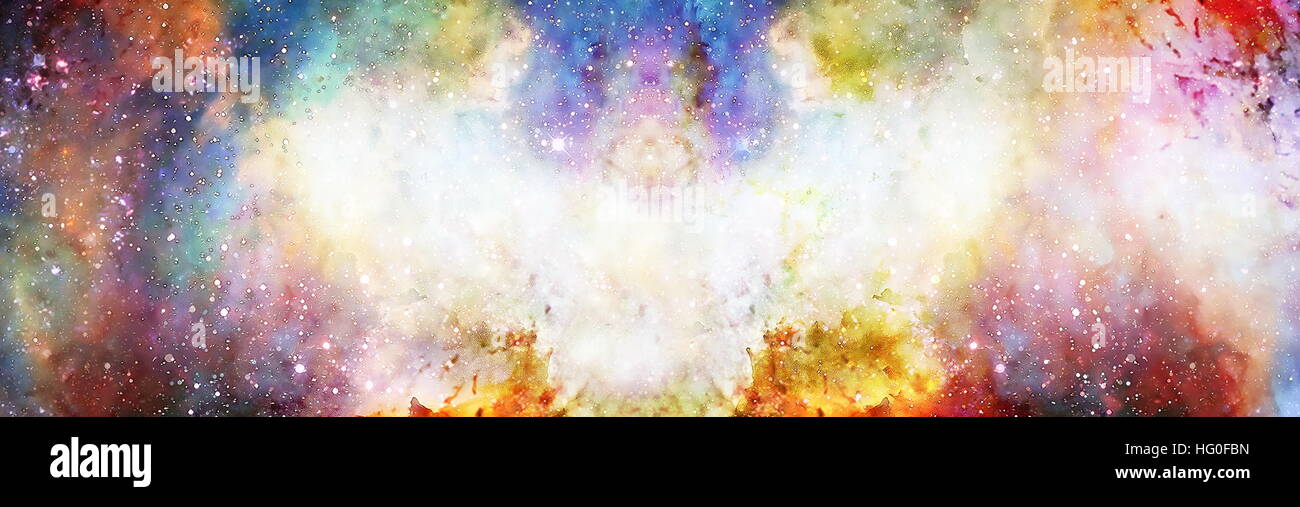 Nebula, Cosmic space and stars, blue cosmic abstract background Stock ...