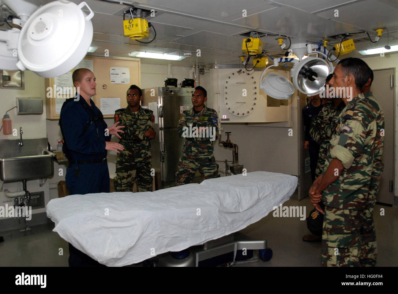 Hospital Corpsman 2nd Class Richard Utley gives a tour of the medical ...