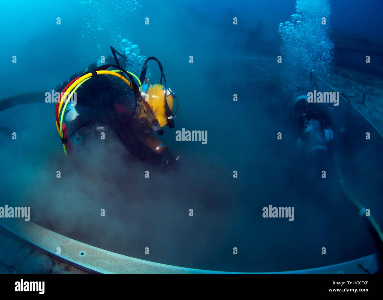 Navy Diver 2nd Class Cody Creger, assigned to Mobile Diving and Salvage ...
