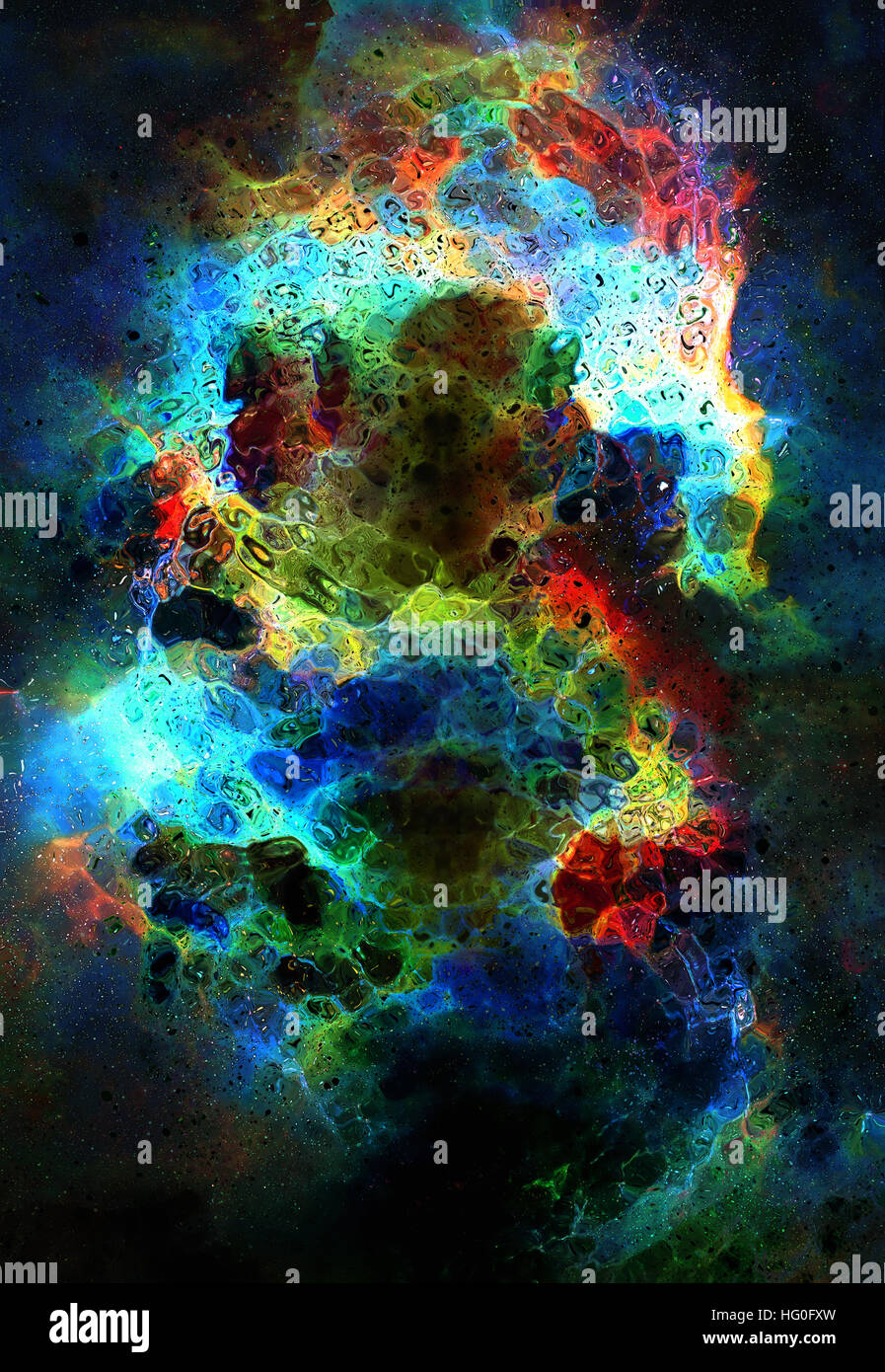 Cosmic space and stars, cosmic abstract background and glass effect ...
