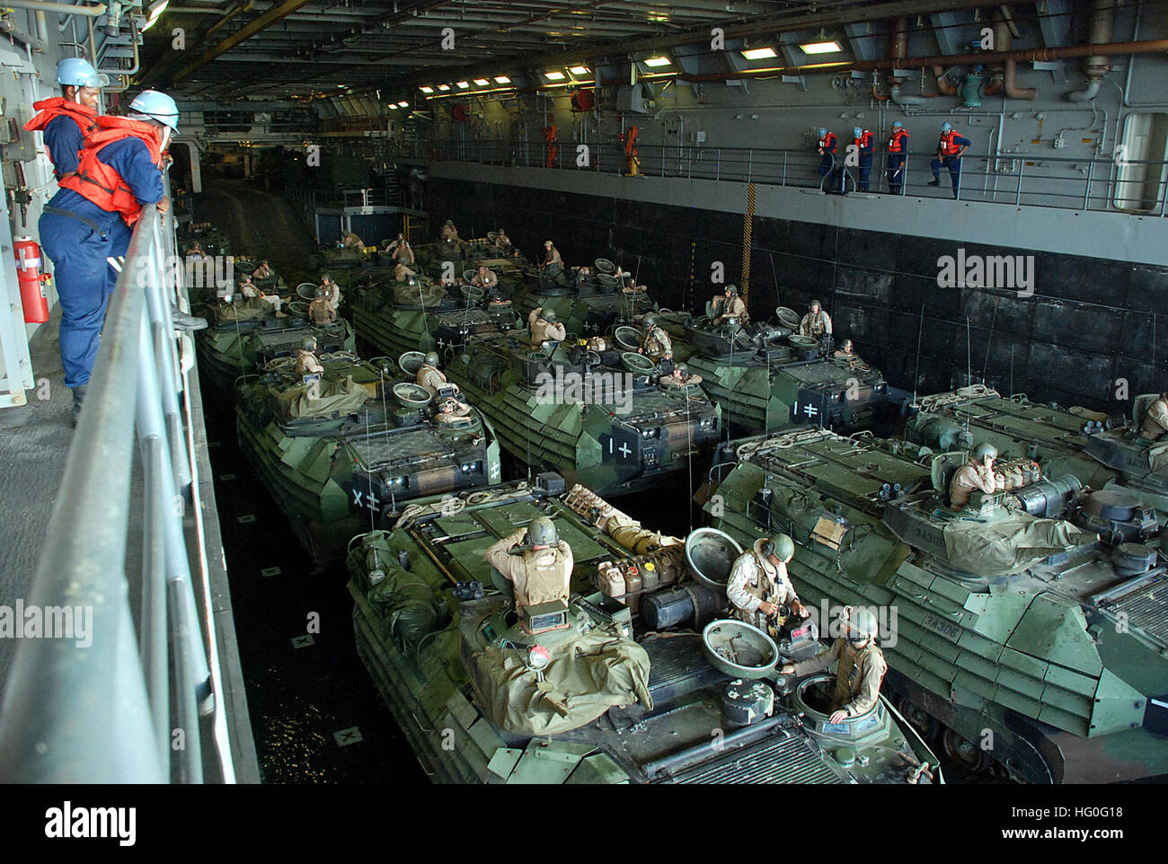 Amphibious assault vehicles (AAV) of the 15th Marine Expeditionary Unit ...