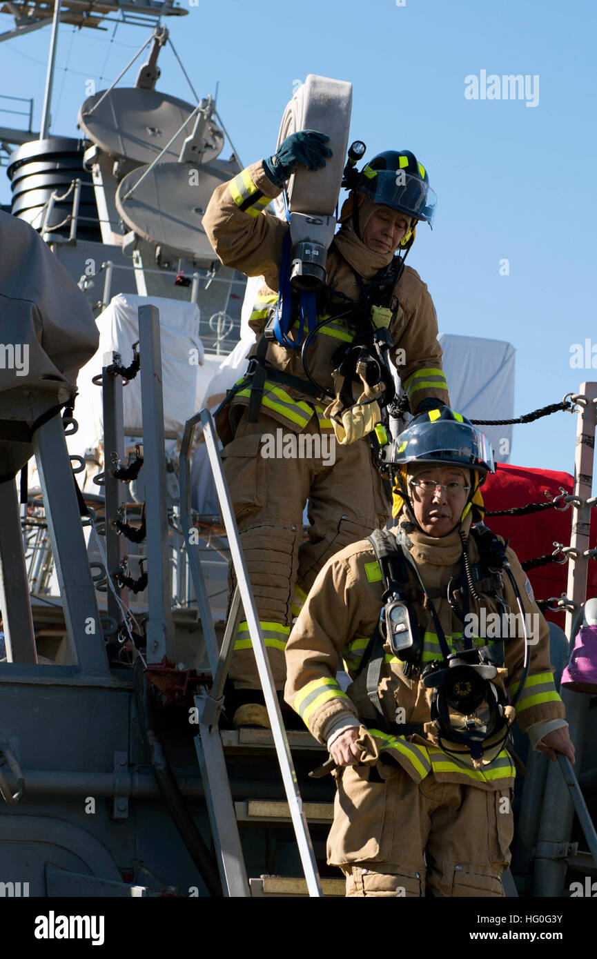 Members of Fleet Activities, Yokosuka's fire and emergency services ...