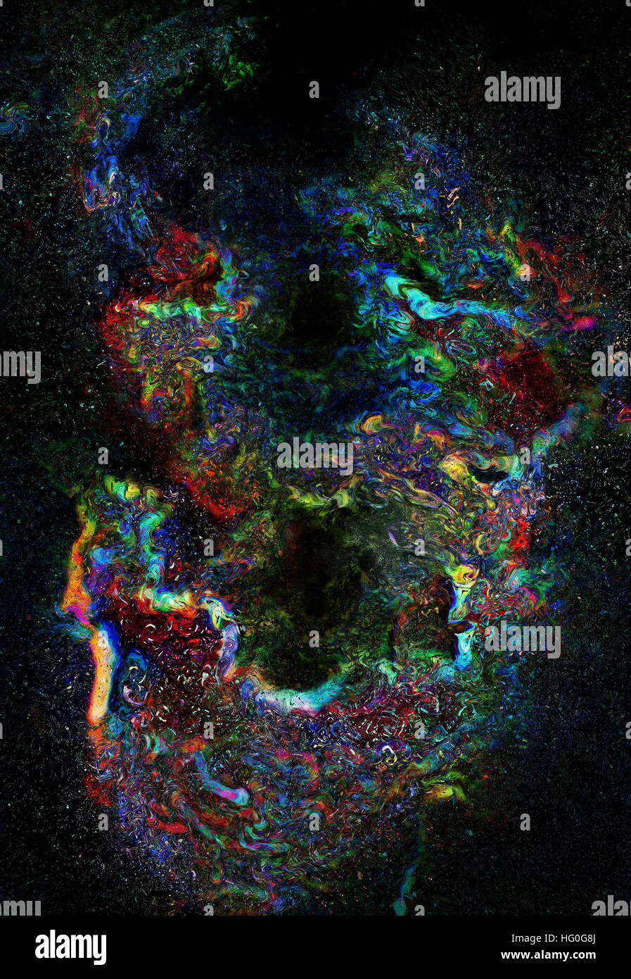 Nebula, Cosmic space and stars, blue cosmic abstract background Stock ...