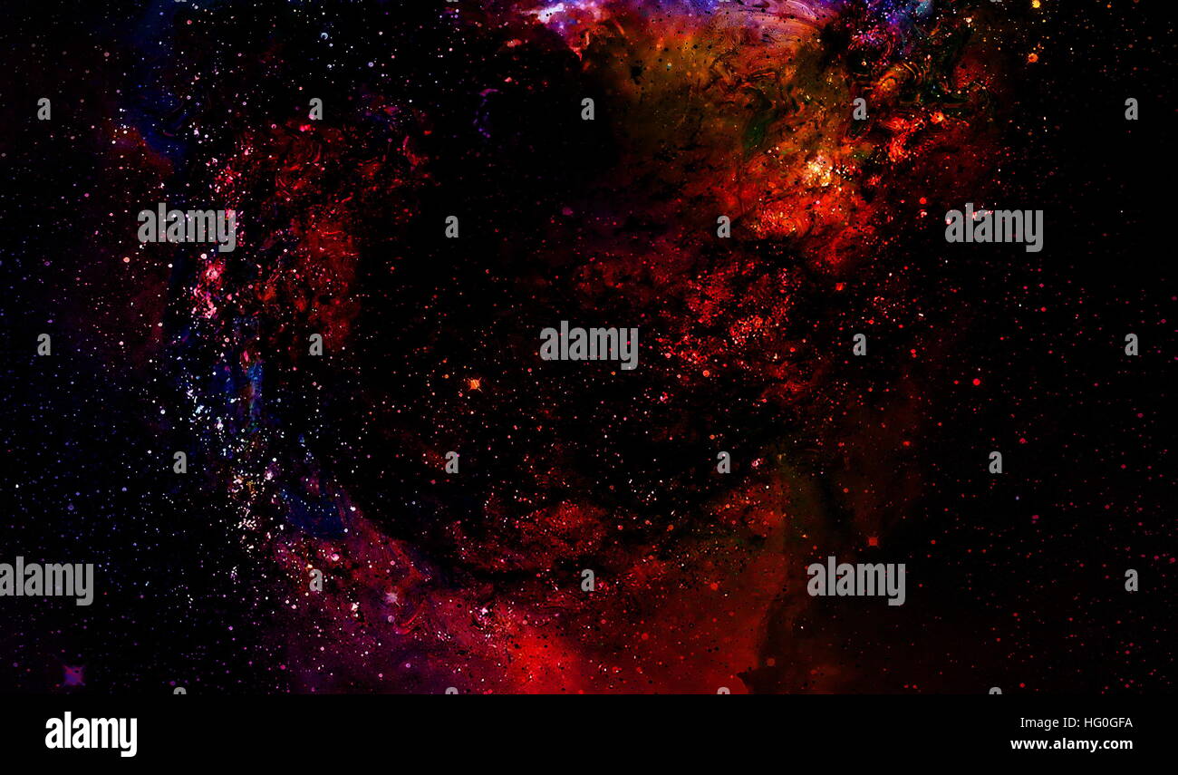 Cosmic space and stars, color cosmic abstract background. Fire effect in space Stock Photo - Alamy