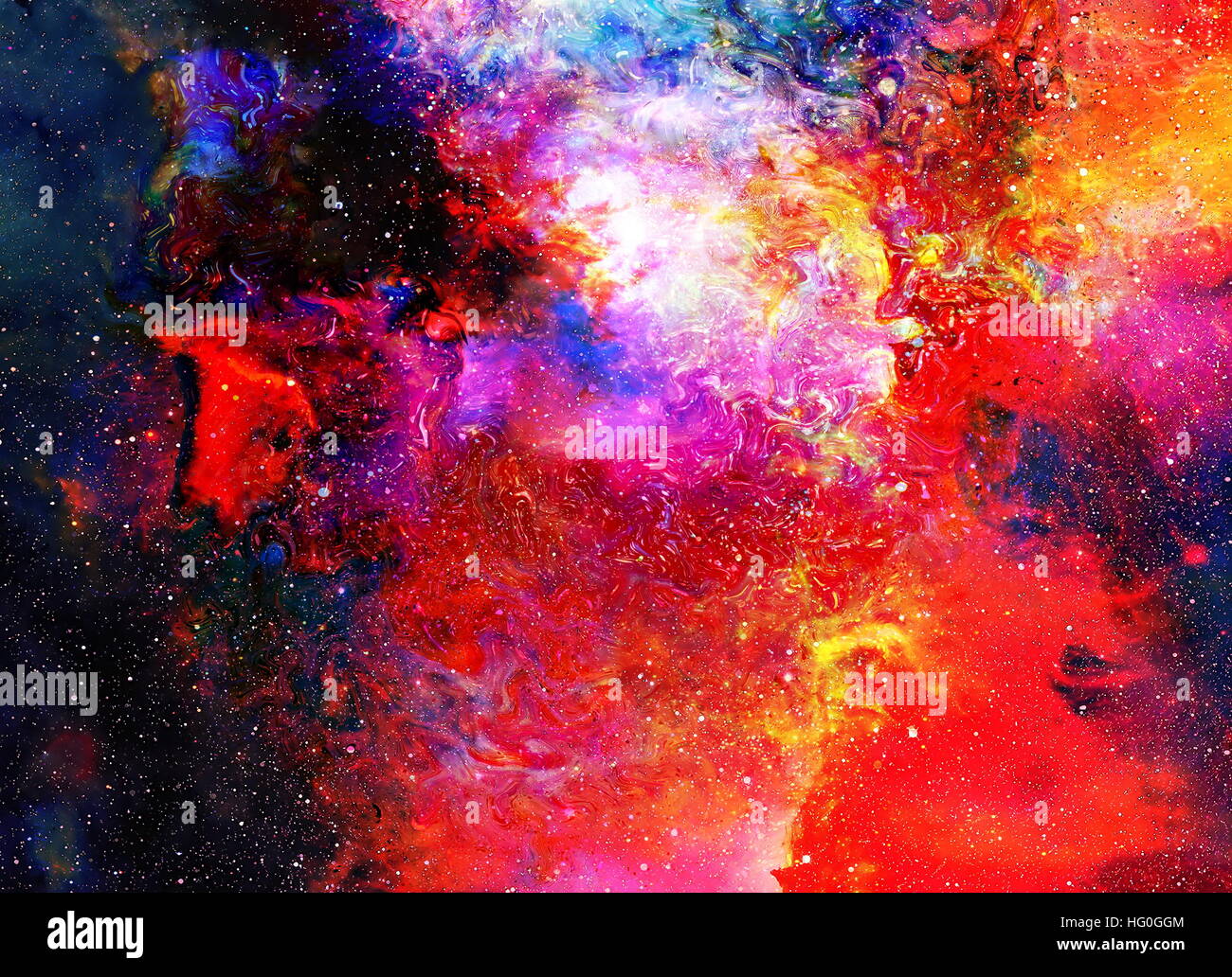 Cosmic space and stars, color cosmic abstract background. Fire effect in space Stock Photo - Alamy