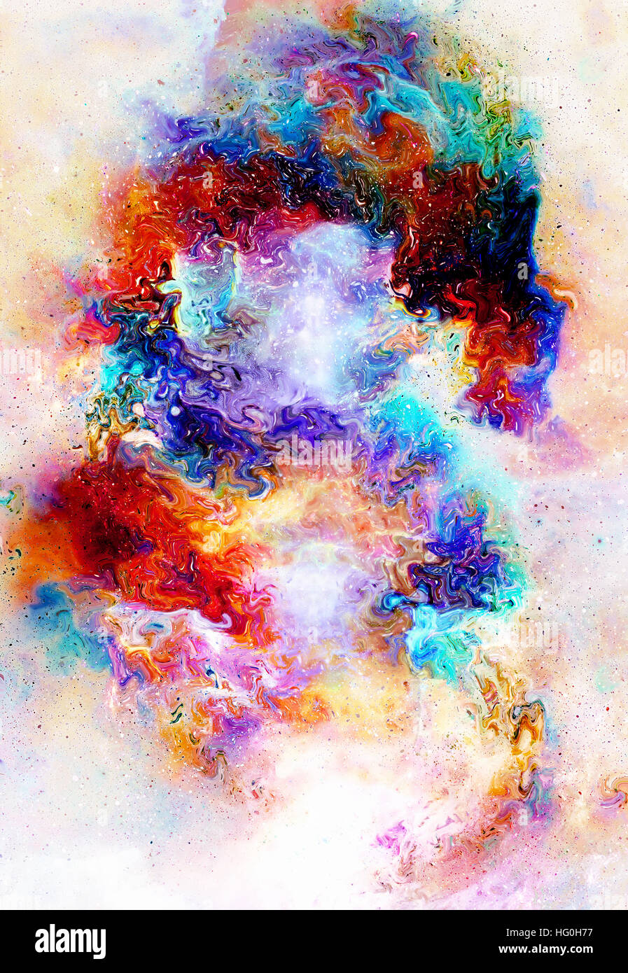 Cosmic space and stars, color cosmic abstract background. Fire effect ...
